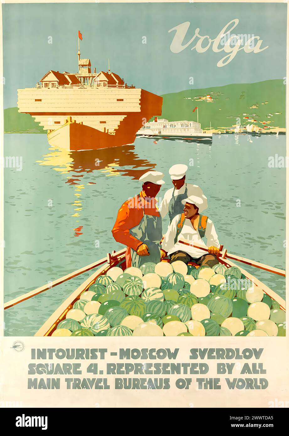 Vintage Travel Poster by Intourist, the Soviet Union's Tourism Agency ...