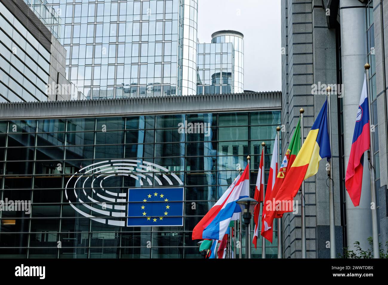 The European Parliament headquarters. Modern and contemporary ...