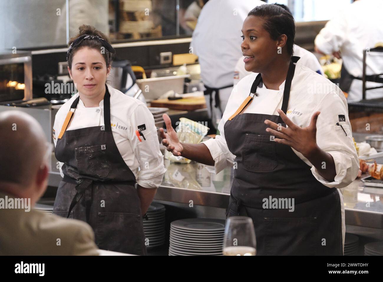 TOP CHEF, from left: contestants Iisha Elenz, Michelle Wallace, Chef's ...