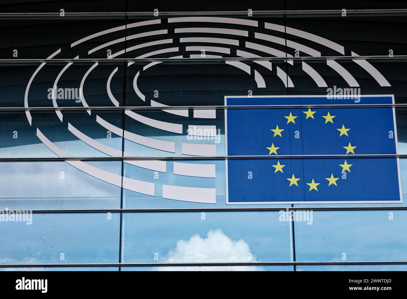 The European Parliament headquarters. Modern and contemporary ...