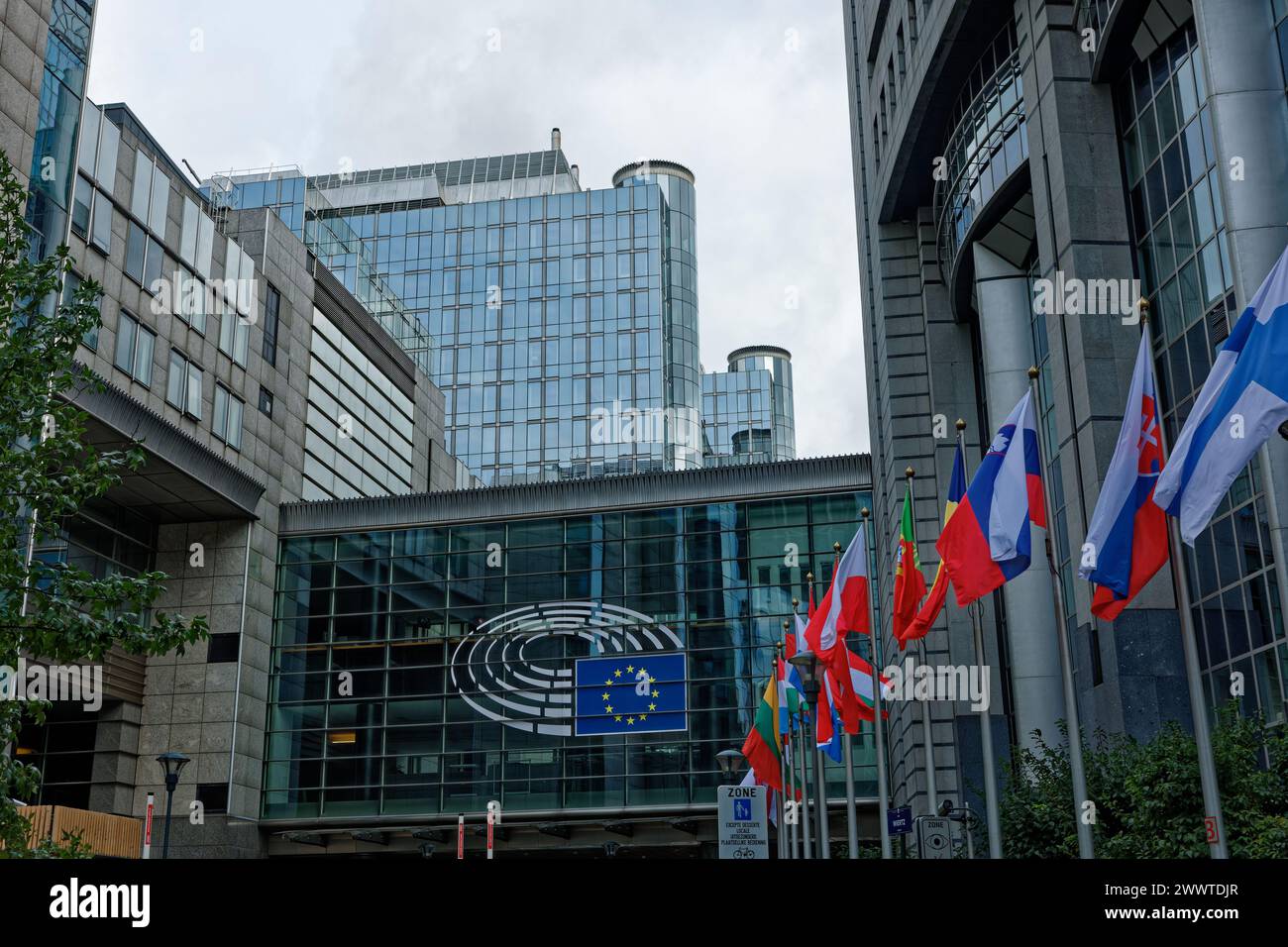 The European Parliament headquarters. Modern and contemporary ...