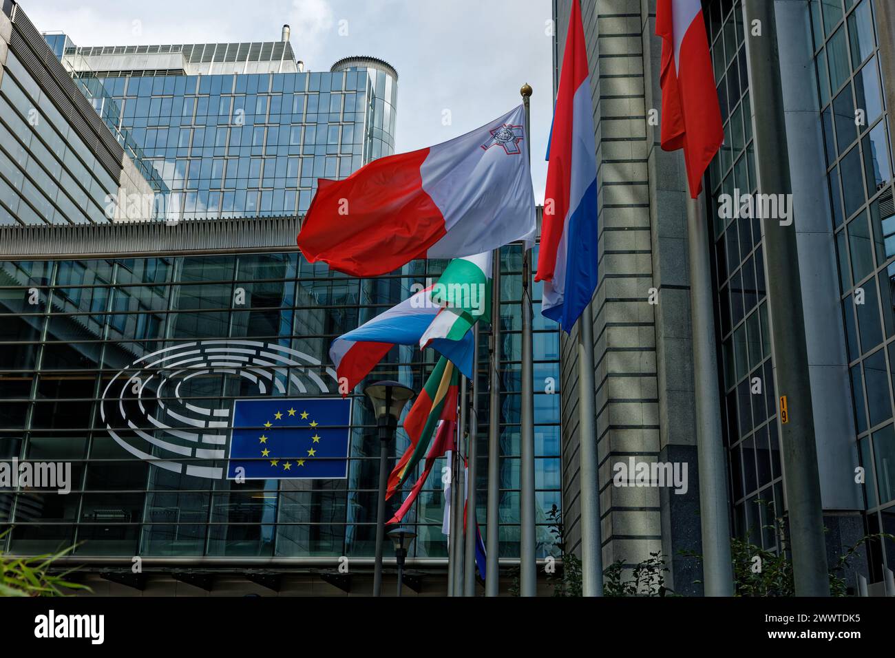 The European Parliament headquarters. Modern and contemporary ...