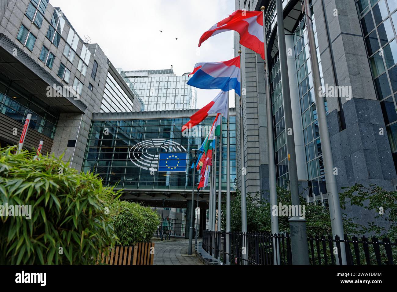 The European Parliament headquarters. Modern and contemporary ...