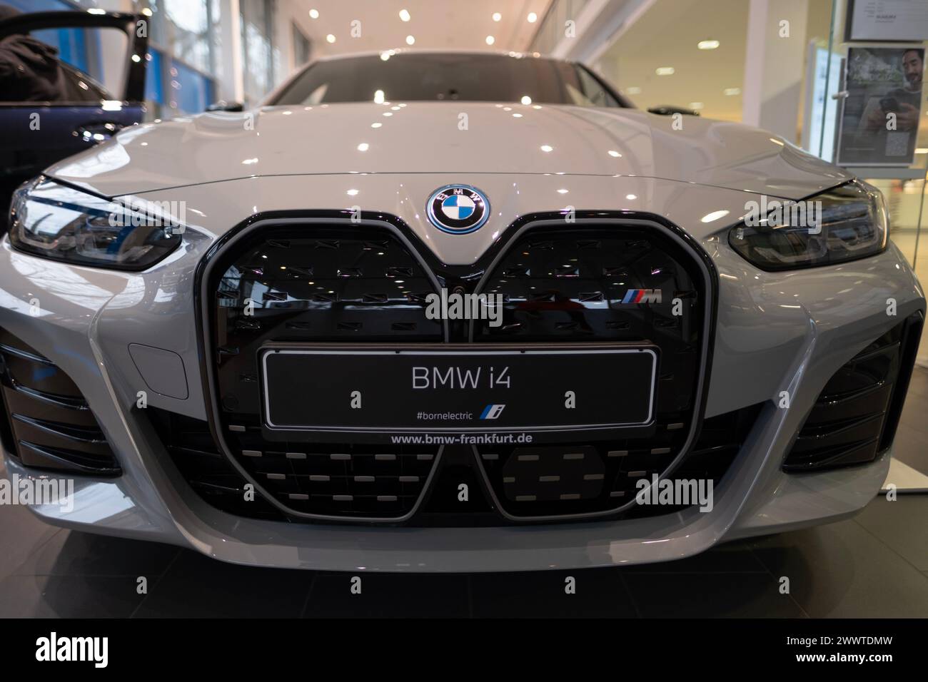 grey BMW i4 five-door electric liftback class D, German manufacturer ...