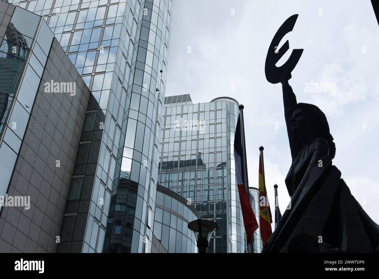 The European Parliament headquarters. Modern and contemporary ...