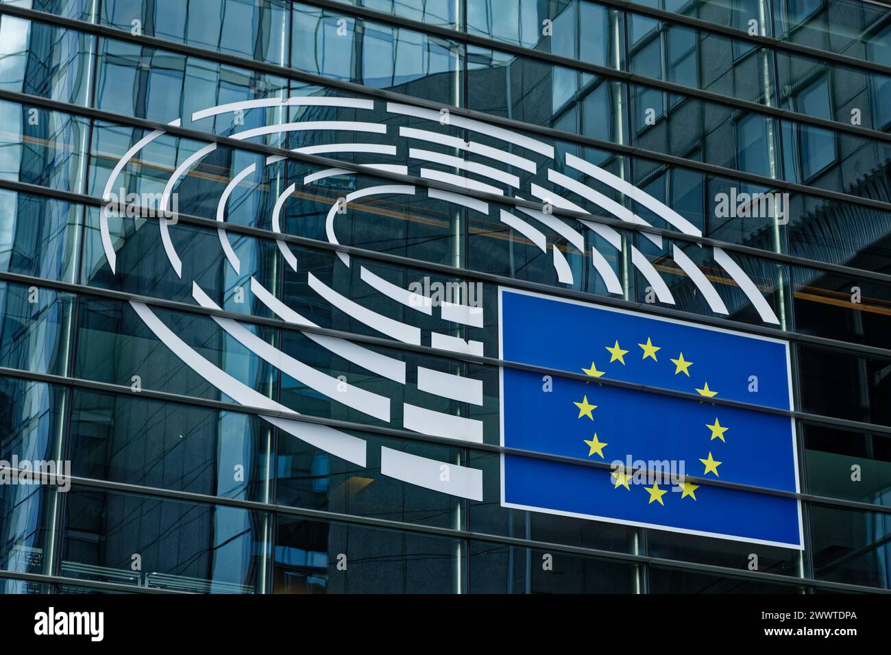 The European Parliament headquarters. Modern and contemporary ...