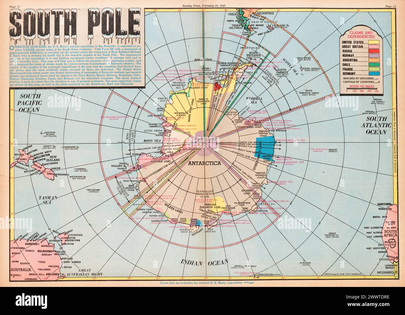 South pole antarctica map hi-res stock photography and images - Alamy