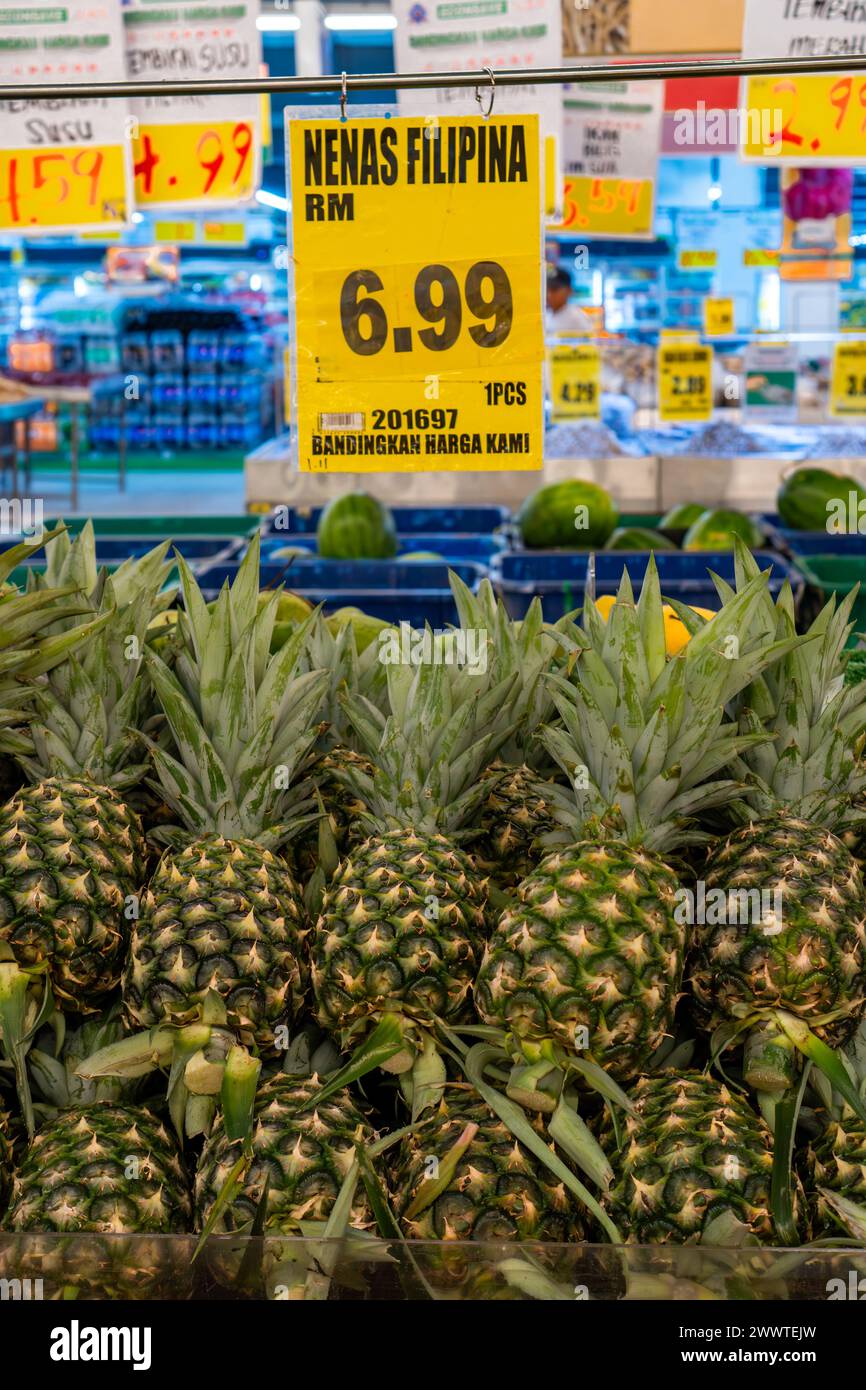 Econsave, Kampar, Perak - March 26, 2024 : Fresh Philippine pineapple ...