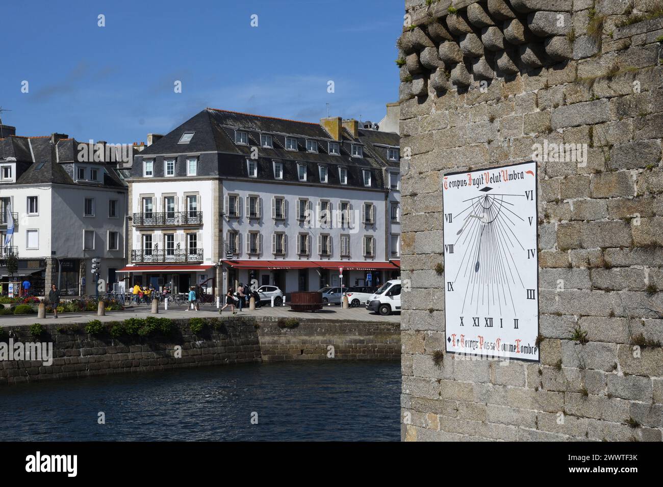 southwest corner of the wall of Ville Close with sundial, restaurant L ...