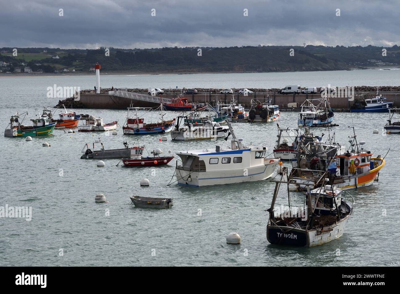Erquy fishing harbour brittany france hi-res stock photography and ...