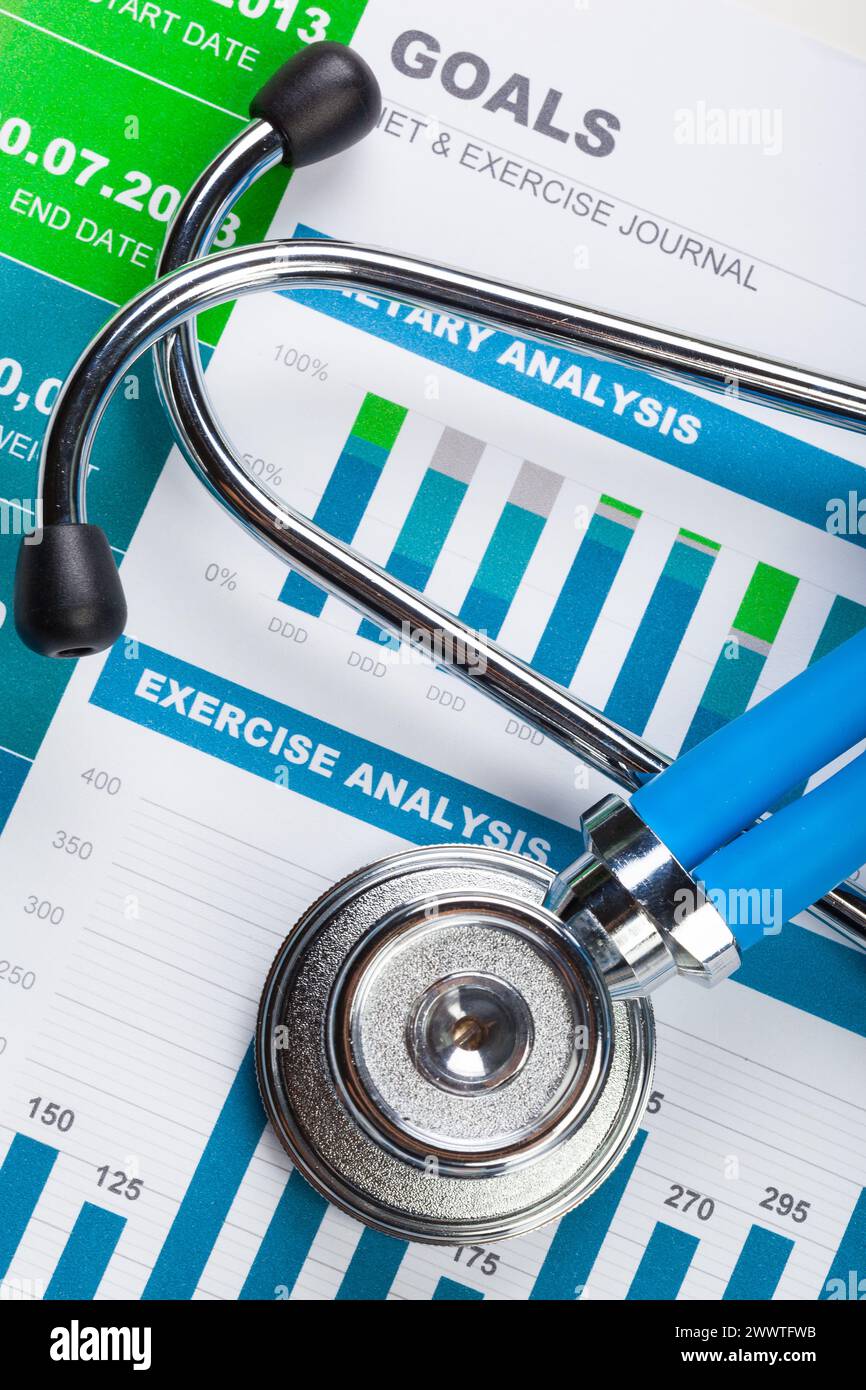 Stethoscope with financial on the desk Stock Photo - Alamy