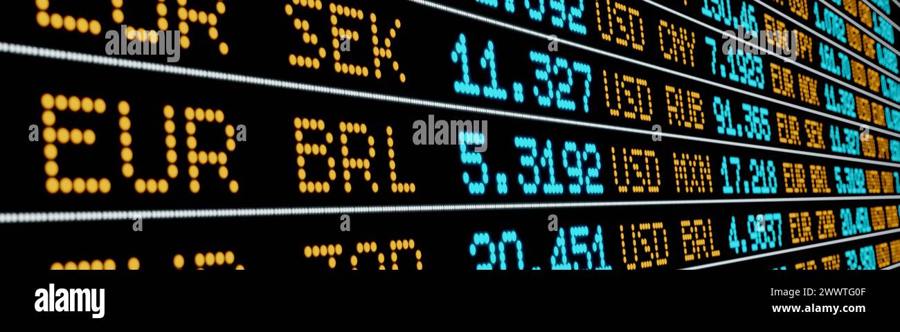 Euro currency rates on the screen. Euro currency rates to Swedish krona ...