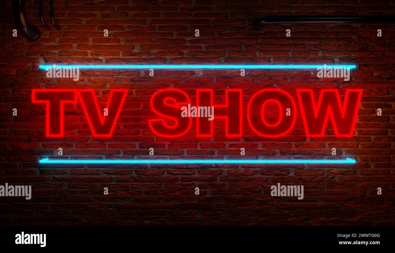 TV show, entertainment and show business. neon wall032 tv show Stock ...