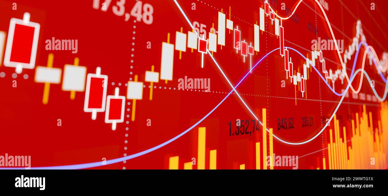 Close-up chart, stock market and exchange. Close-up bar graph, chart ...