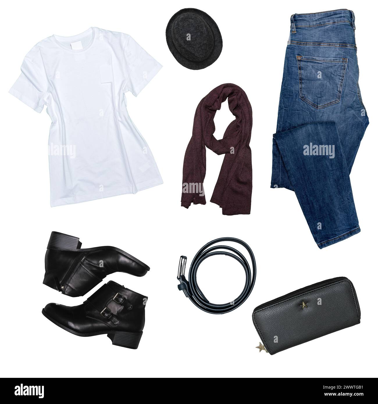 Hipster vintage clothes accessories Cut Out Stock Images & Pictures - Alamy