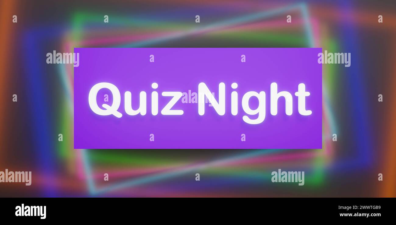 Quiz Night. Quiz Night. Purple banner, information sign, colored ...