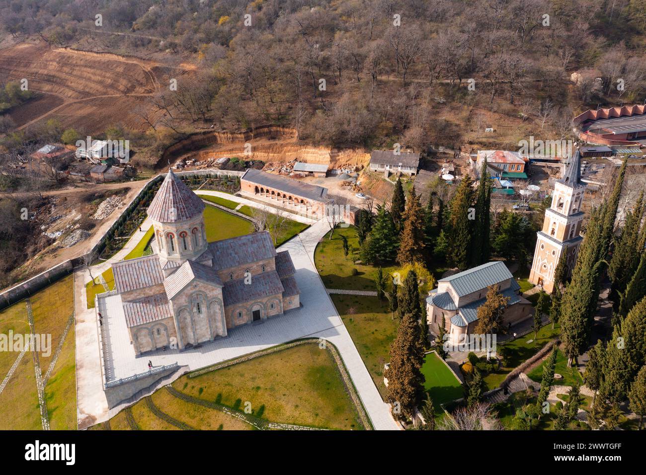 Aerial view of the Bodbe Monastery of St. Nino. Georgia Stock Photo - Alamy