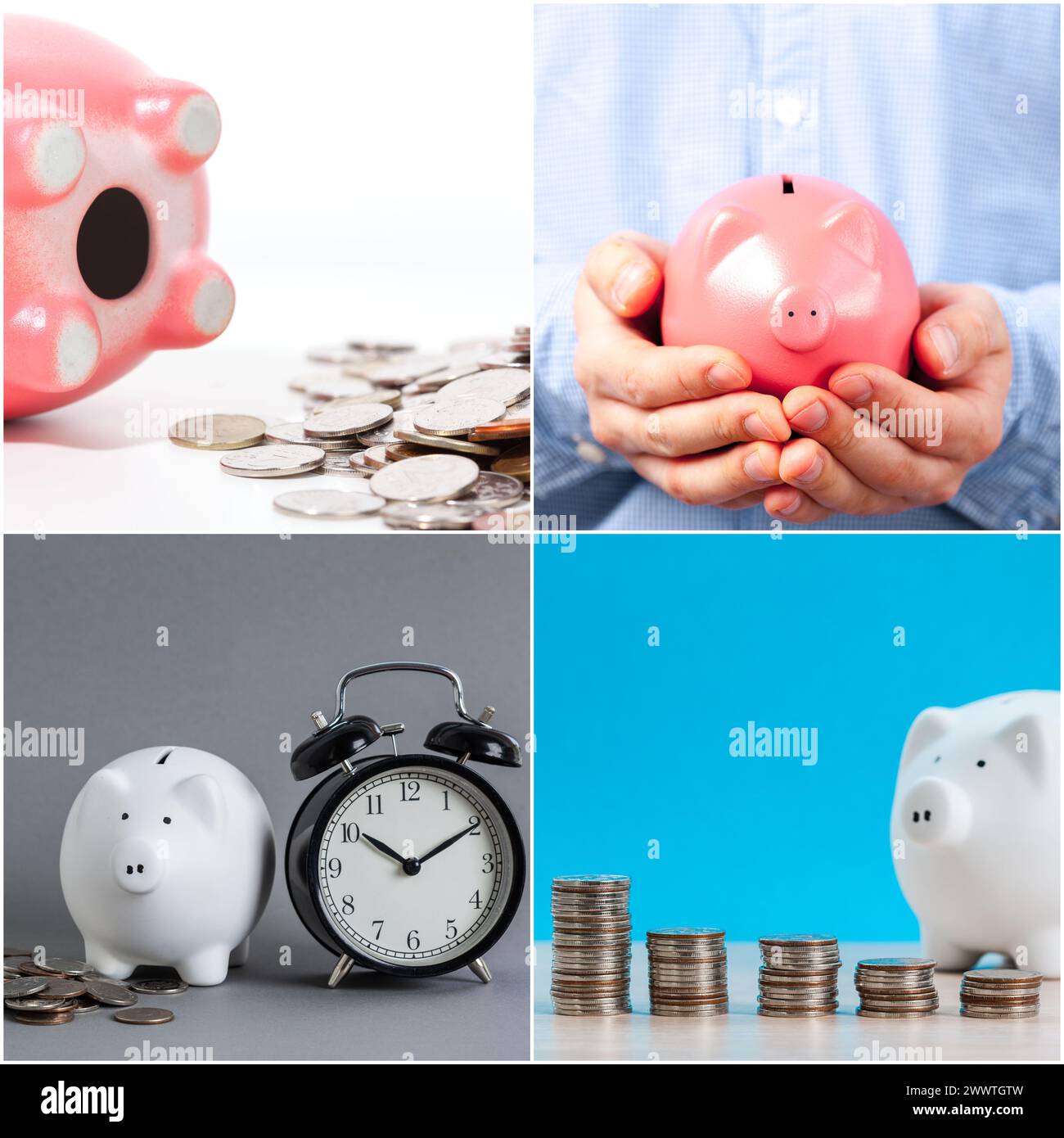 Collection of pink piggy banks Stock Photo - Alamy