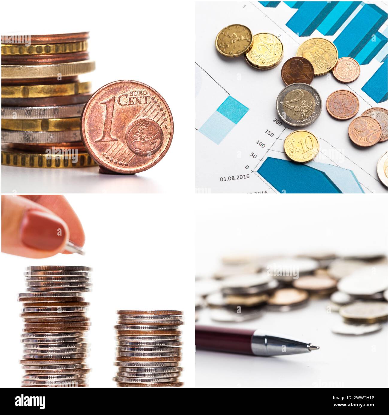 Collage hand coin savings hi-res stock photography and images - Alamy