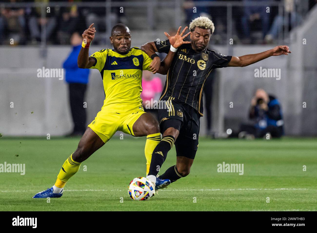 LAFC midfielder Timothy Tillman (11) and Nashville SC midfielder Brian ...