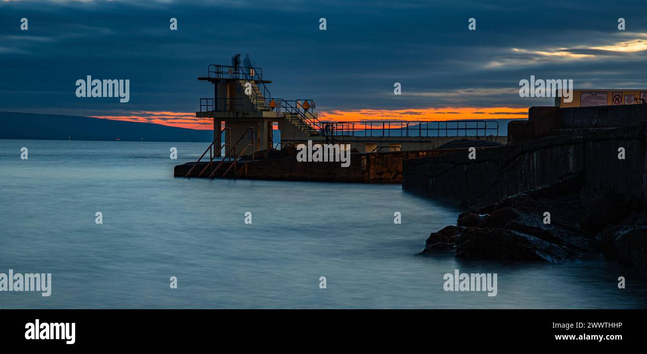 Long Exposure of Blackrock Diving Tower, Salthill Galway Stock Photo ...