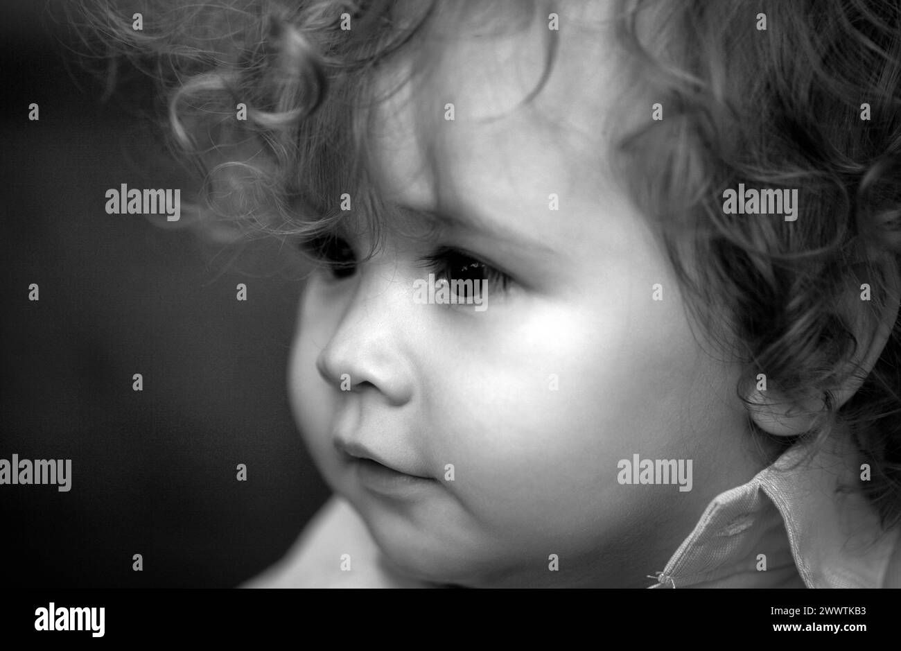 Portrait of little baby. Concept of kids face close-up. Head shoot ...