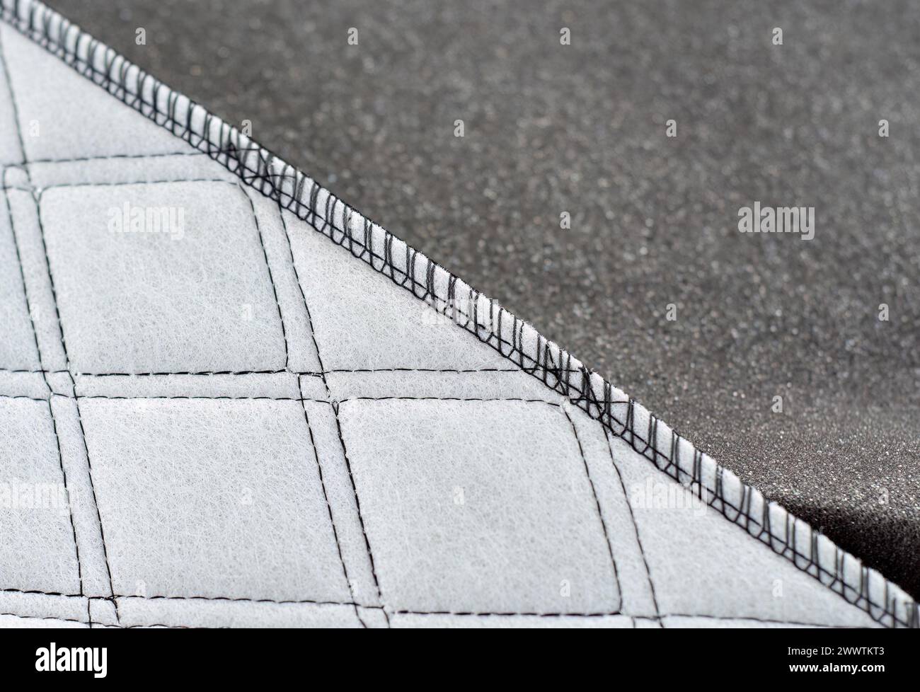 types of seams of eco leather cover car seat Stock Photo - Alamy