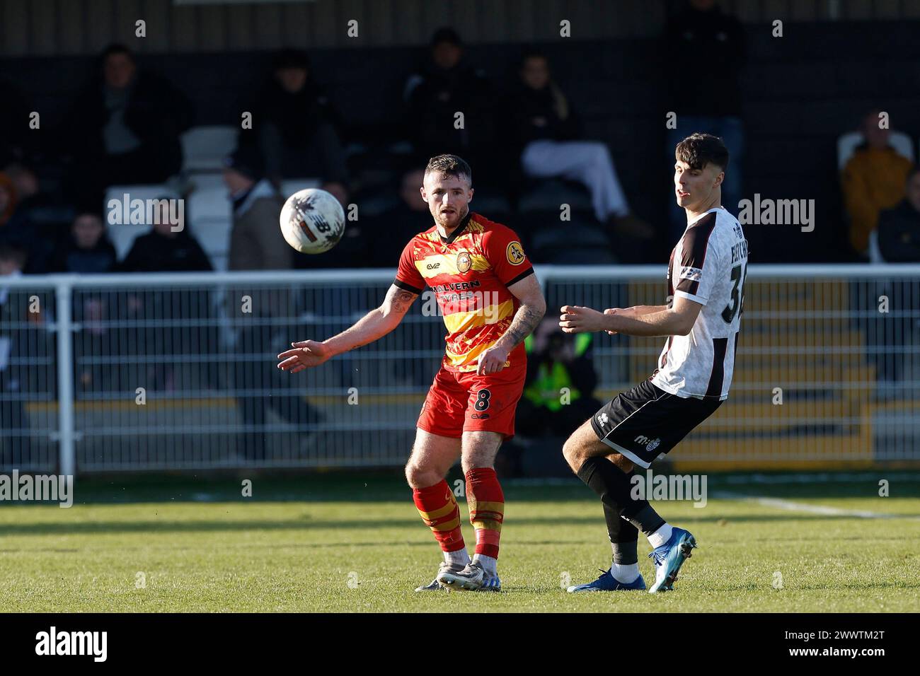 Gloucester City's Louis McGrory in action with Spennymoor Town's Isaac ...