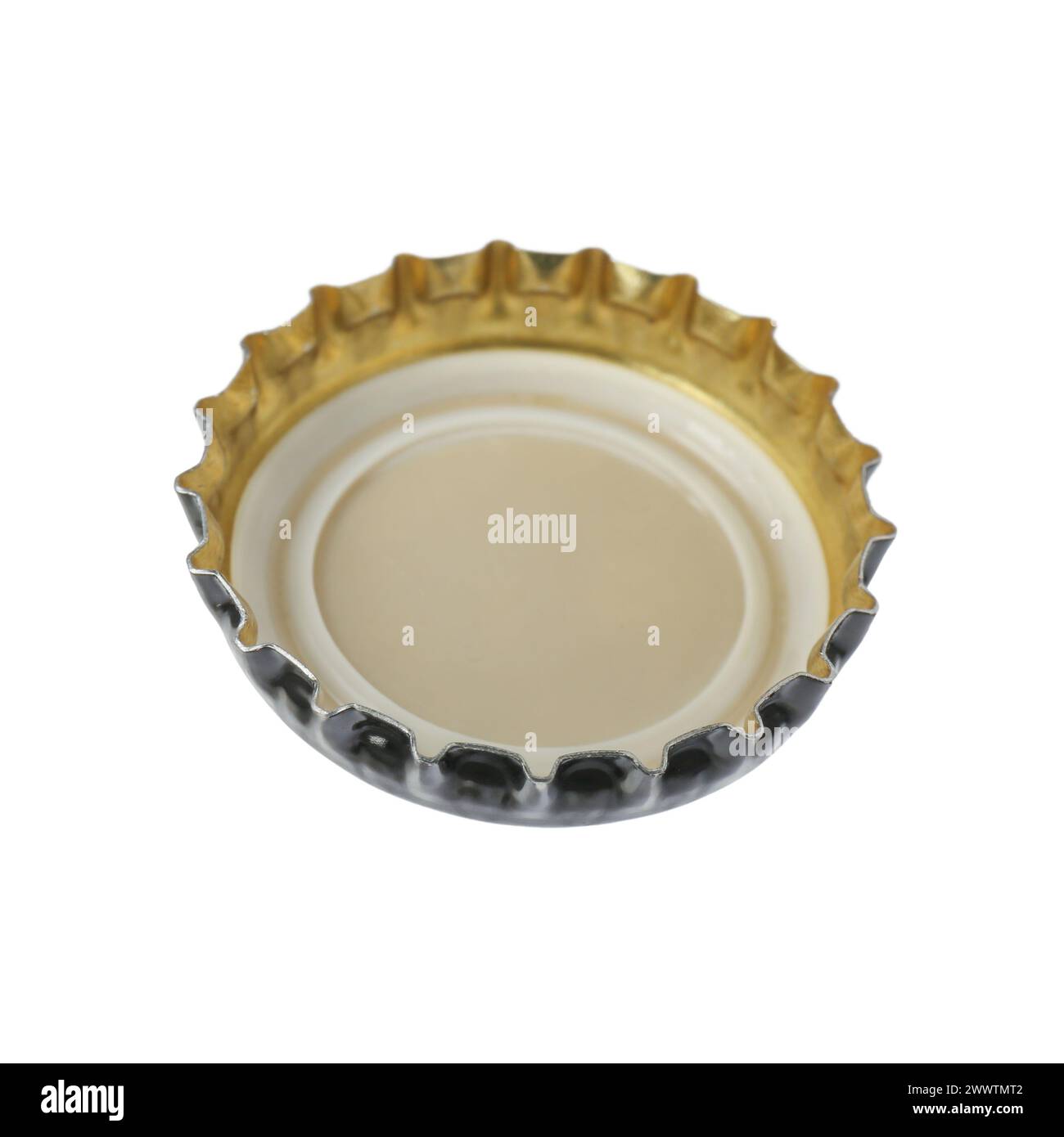 One beer bottle cap isolated on white Stock Photo - Alamy