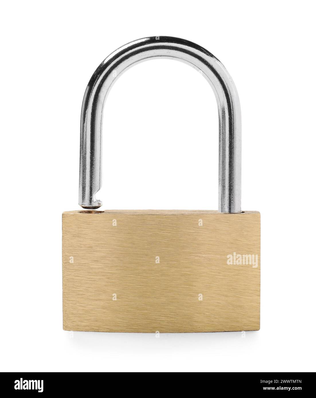 One new steel padlock isolated on white Stock Photo - Alamy