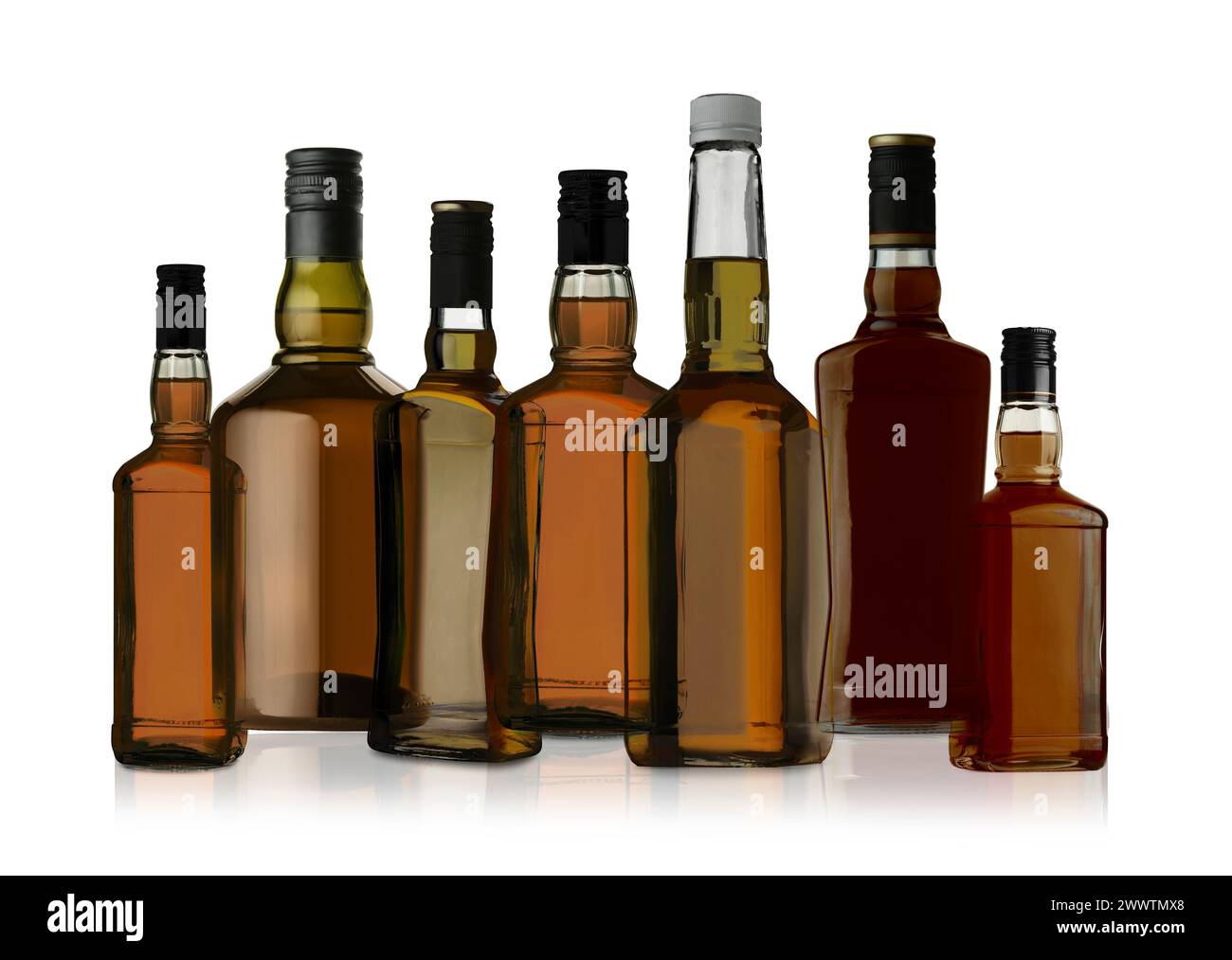 Many bottles of scotch whisky Cut Out Stock Images & Pictures - Alamy