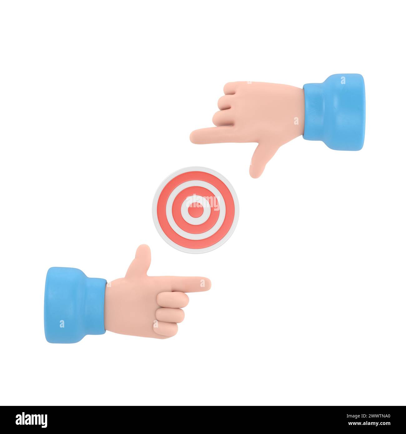 Cartoon Gesture Icon Mockup.Businessman hands forming a frame and focus ...