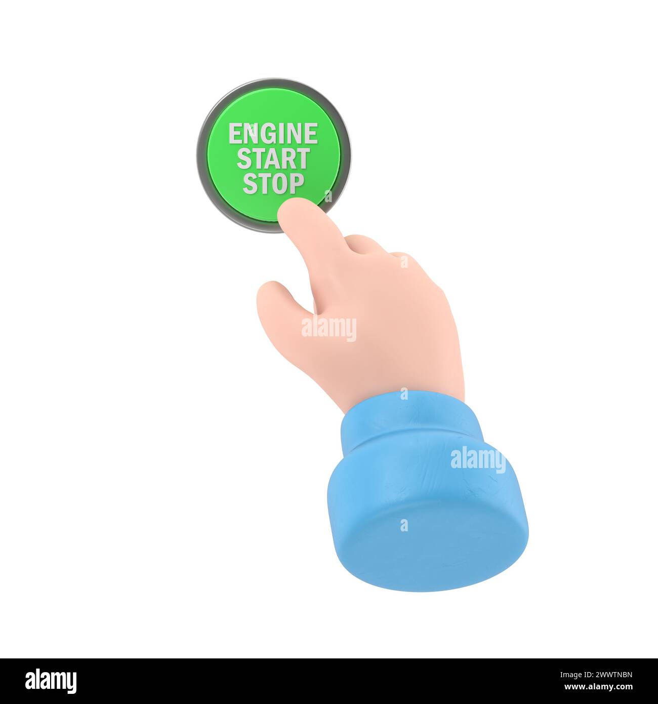 Engine starting and stopping system. Engine start. The person presses ...