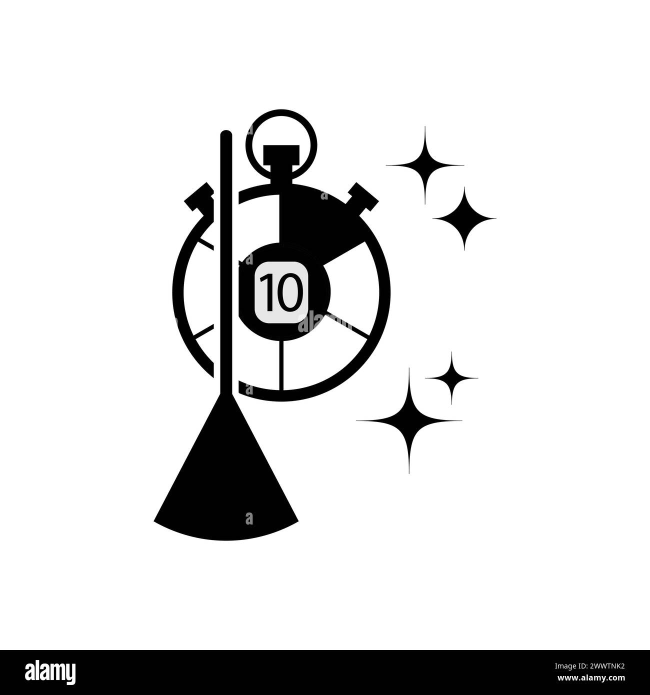 Precision stopwatch icon. Number ten detail. Time management symbol ...