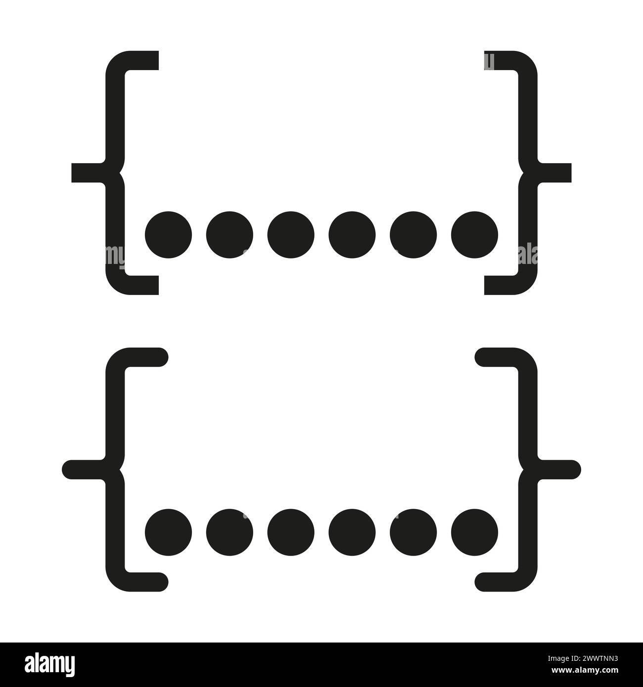 Digital Code Brackets And Dots Symbol Programming And Coding Concept Icon Software Development