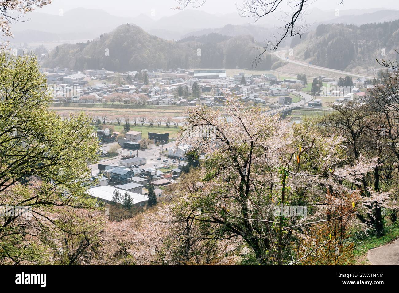 View of Kakunodate town at spring in Akita, Japan Stock Photo - Alamy