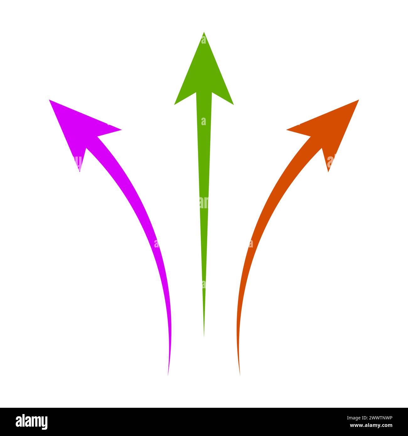 Colorful arrows pointing upwards. Direction and growth concept. Vibrant ...