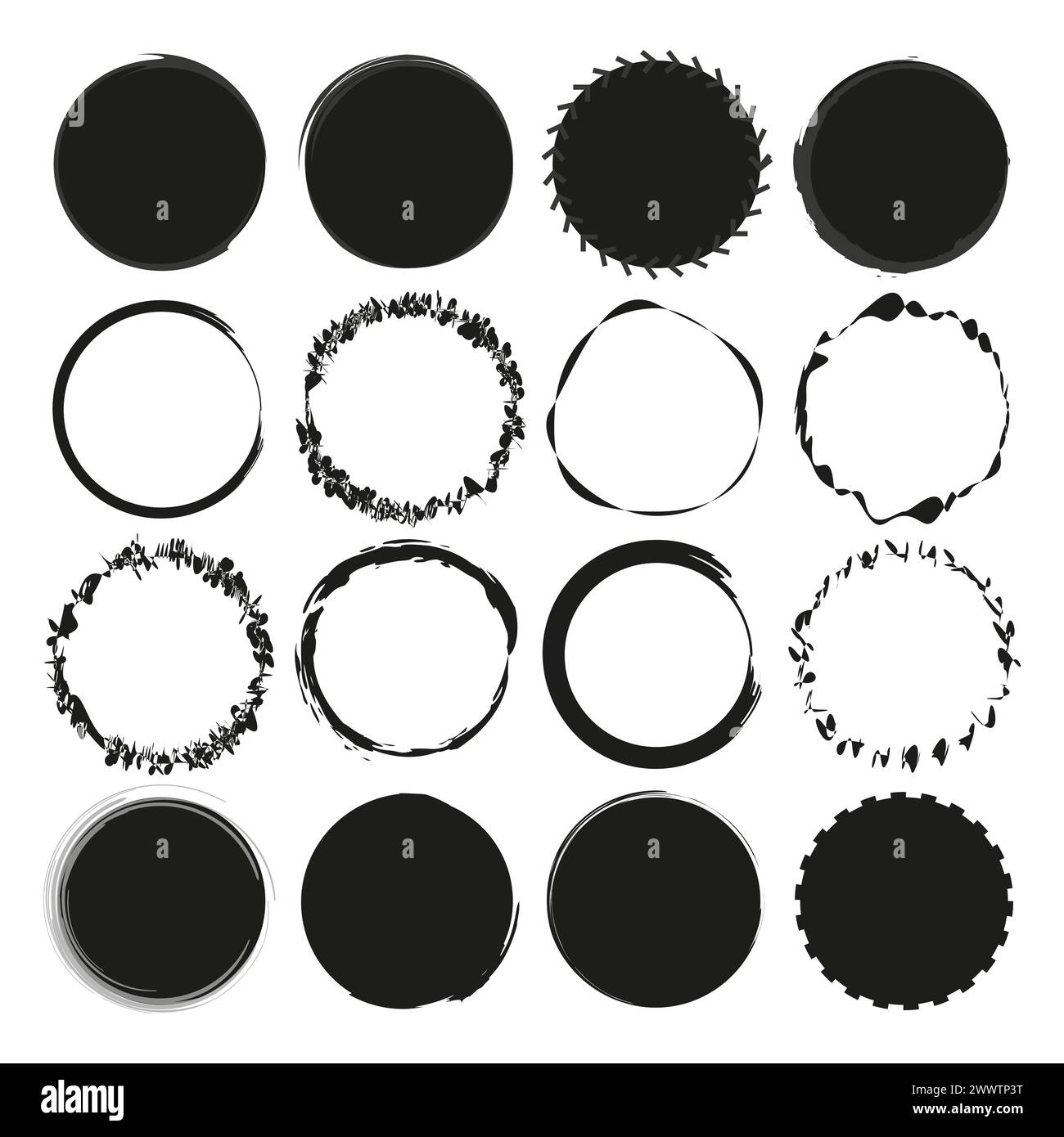 Various circular frame designs. Collection of round borders. Vector illustration. EPS 10 Stock ...