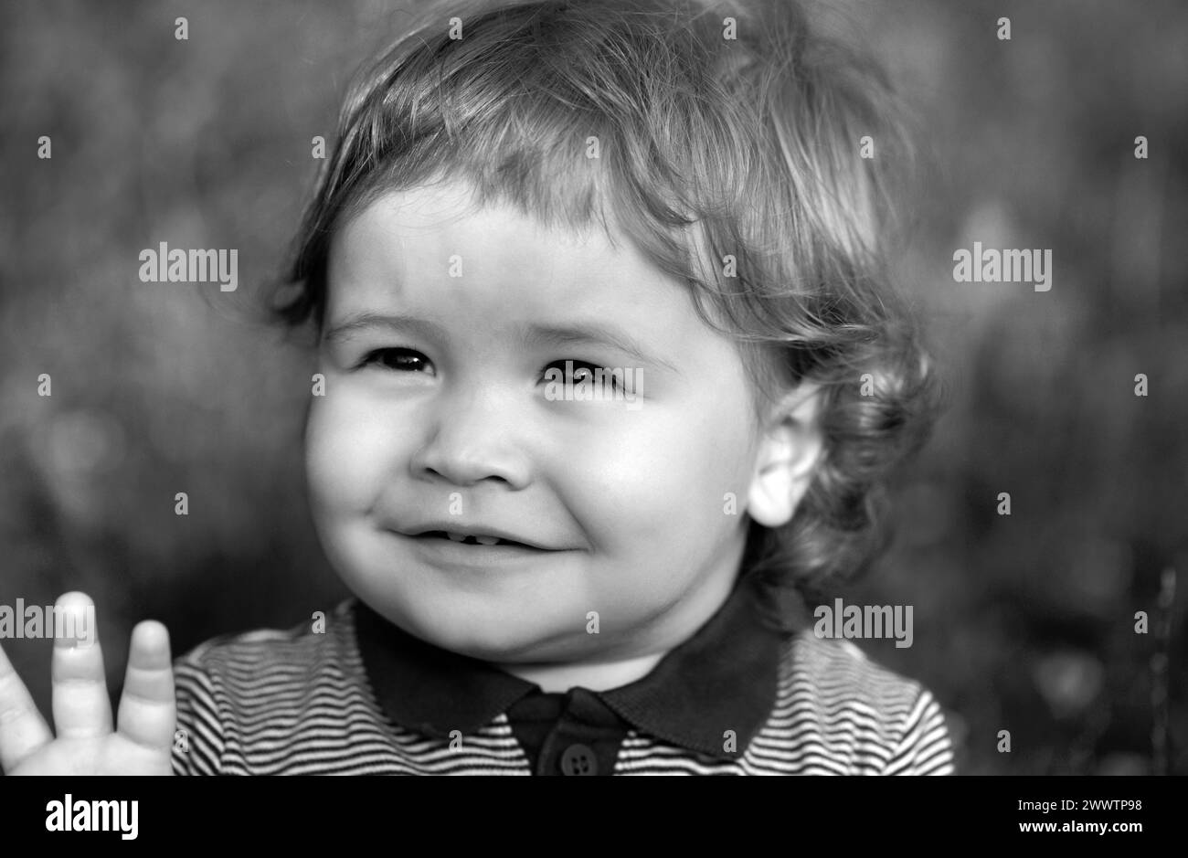 Portrait of little baby boy. Concept of kids face close-up. Head shoot ...