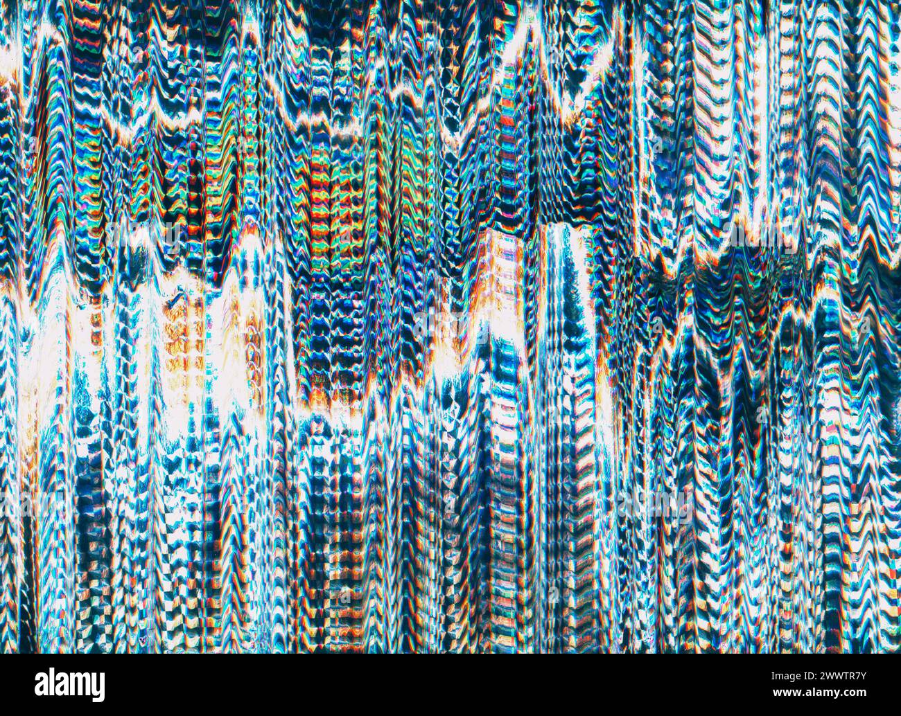 Glitch background digital distortion blue orange Stock Photo - Alamy