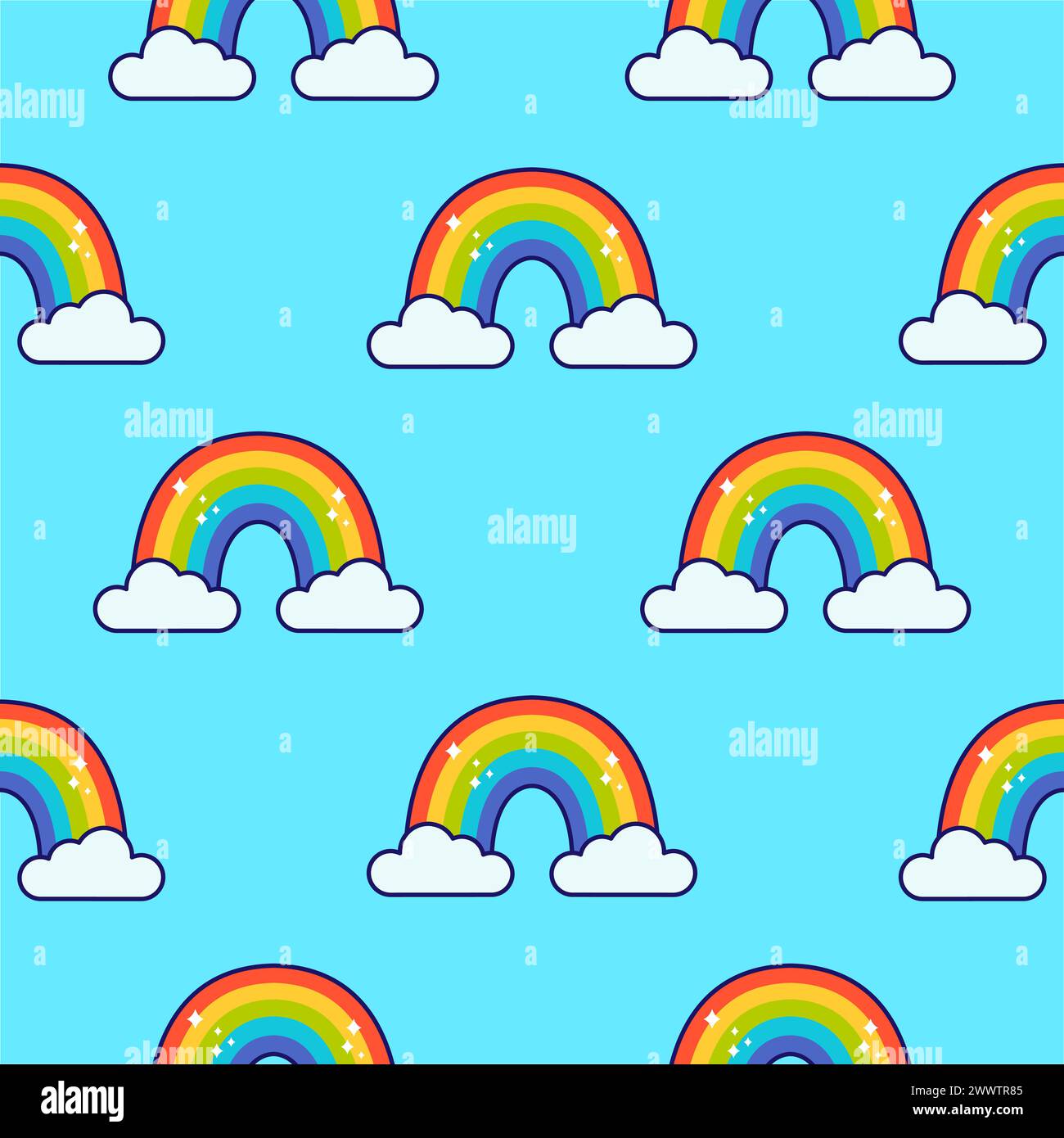 Rainbow seamless pattern. Vector illustration Stock Vector Image & Art - Alamy