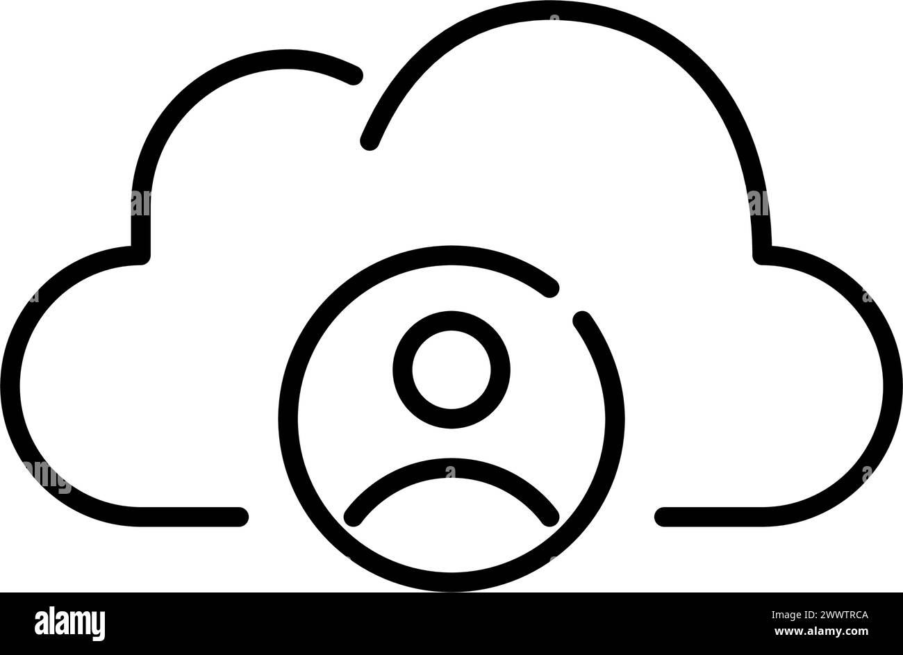 Cloud user icon. Personal account data synchronization. Remote document ...