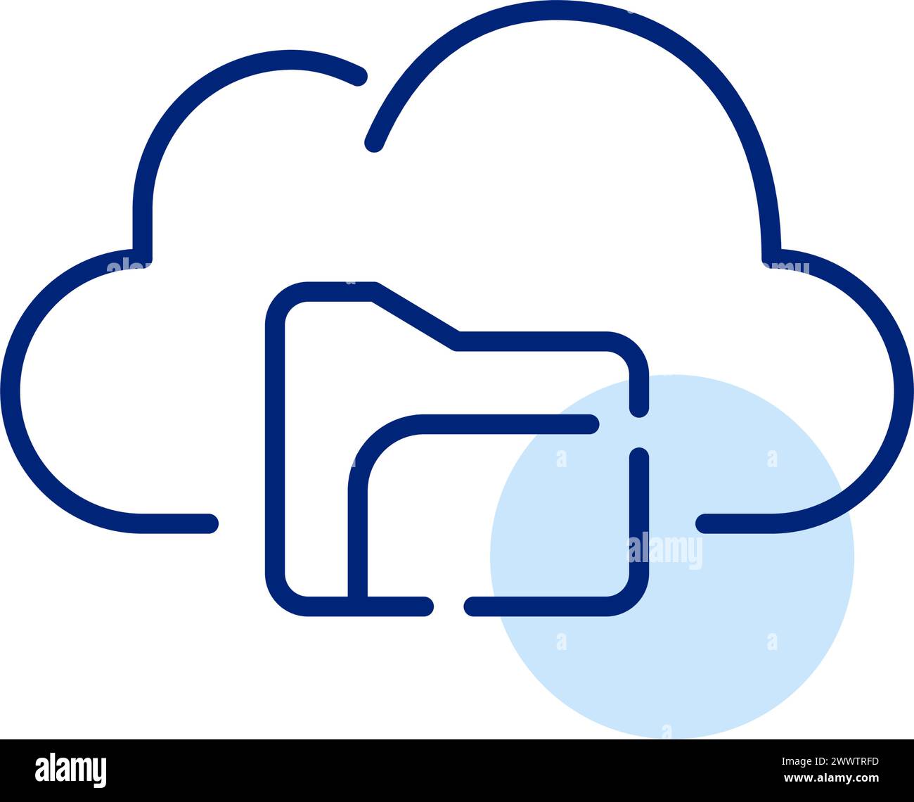 Cloud and folder. Storage and access of files and resources within a cloud-based repository ...
