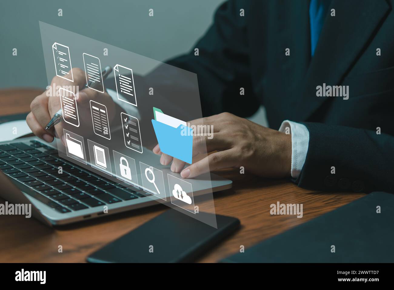 IT working on computer Business processes Document Management System ...