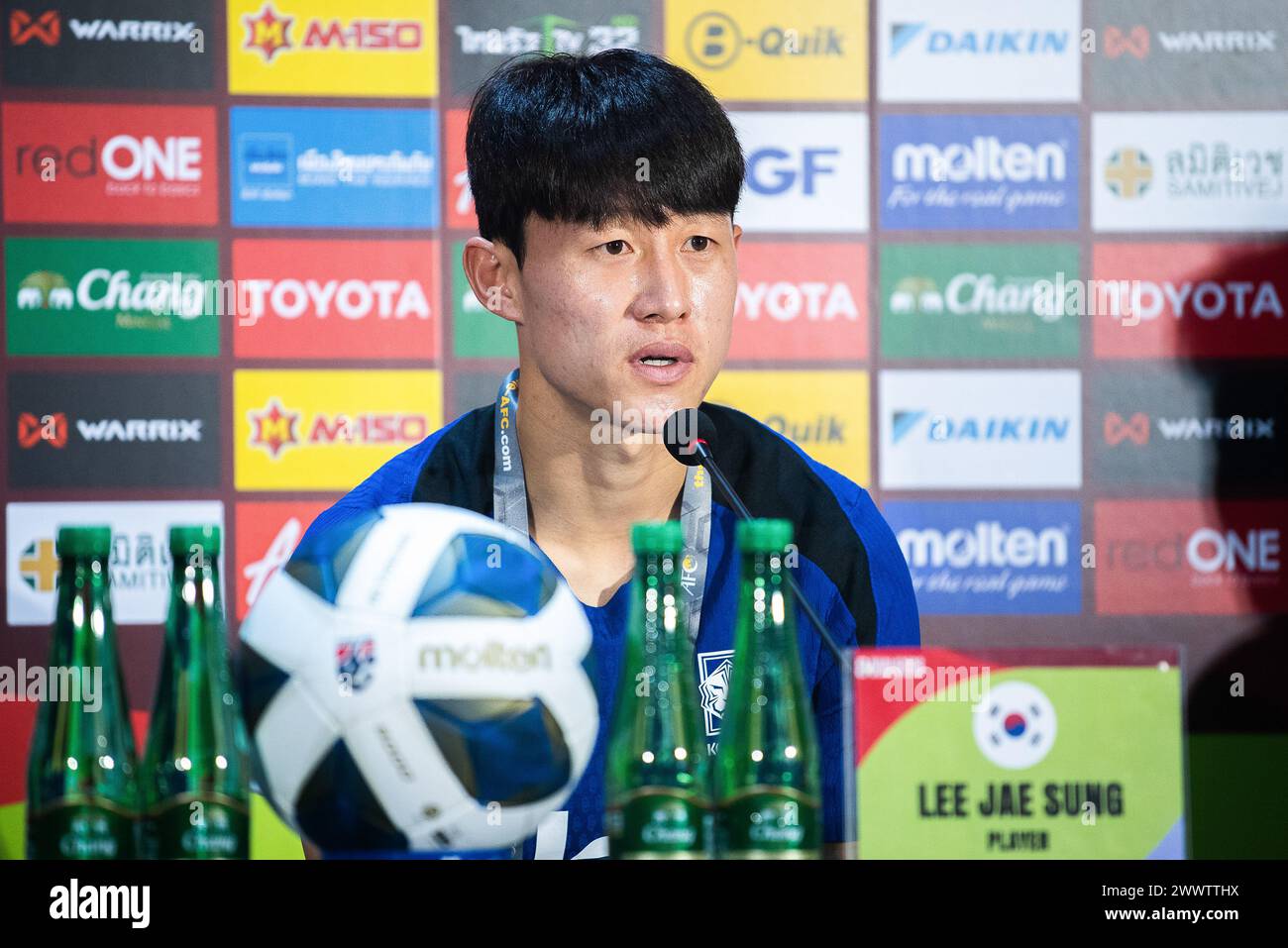 Bangkok, Thailand. 25th Mar, 2024. Lee Jae-sung of South Korea national football team attends a ...