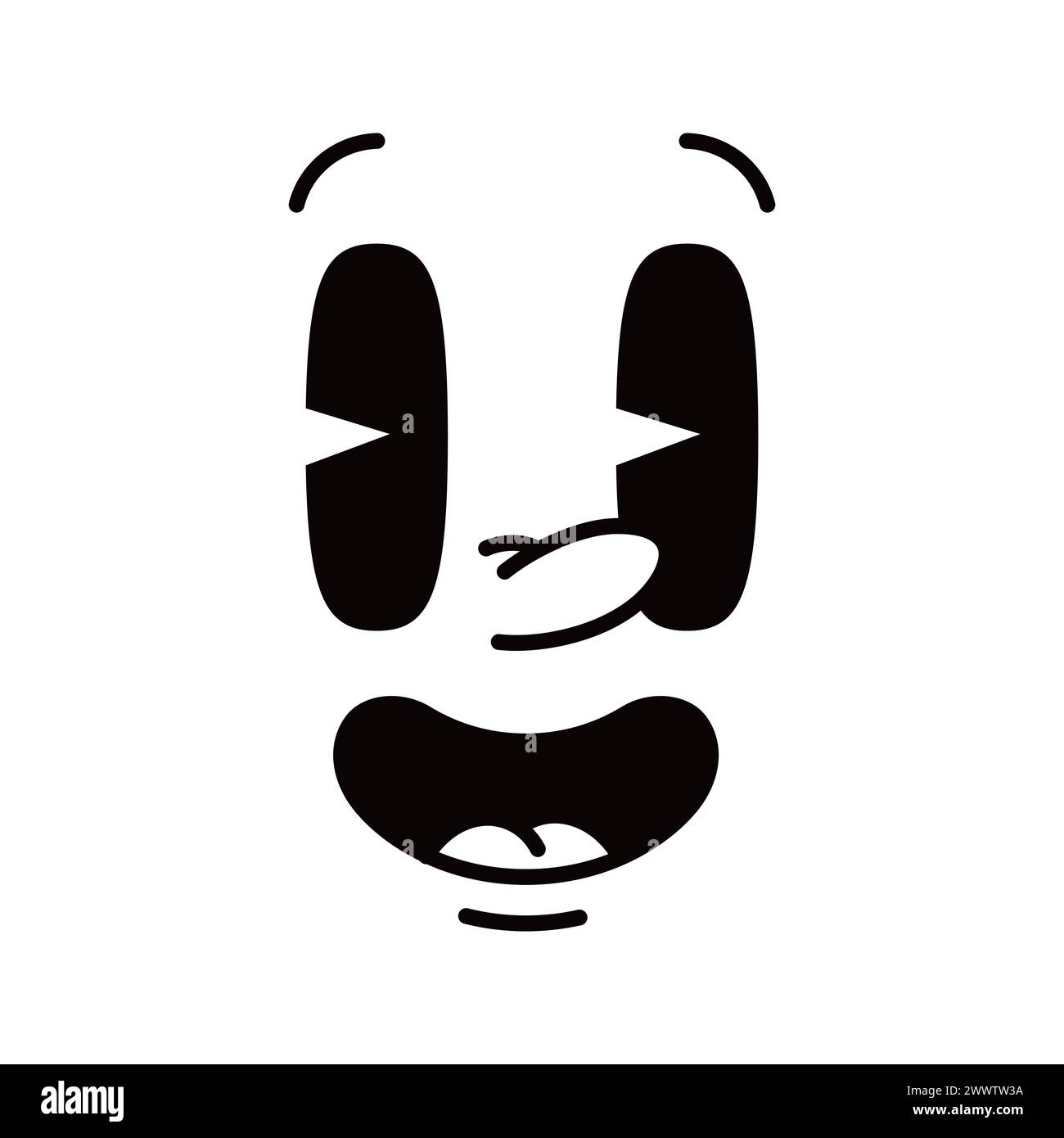Groovie cartoon face facial expression. Comic cute emotion, retro ... Groovie cartoon face facial expression. Comic cute emotion, retro ...