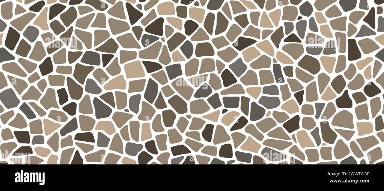 Mosaic pebble stone ground pattern. Vector tile background with ...