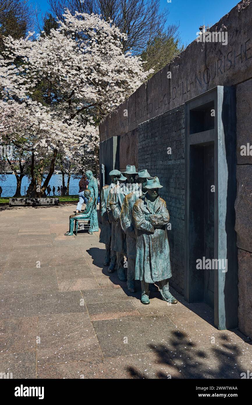 A monument honoring Franklin Delano Roosevelt, who was elected ...