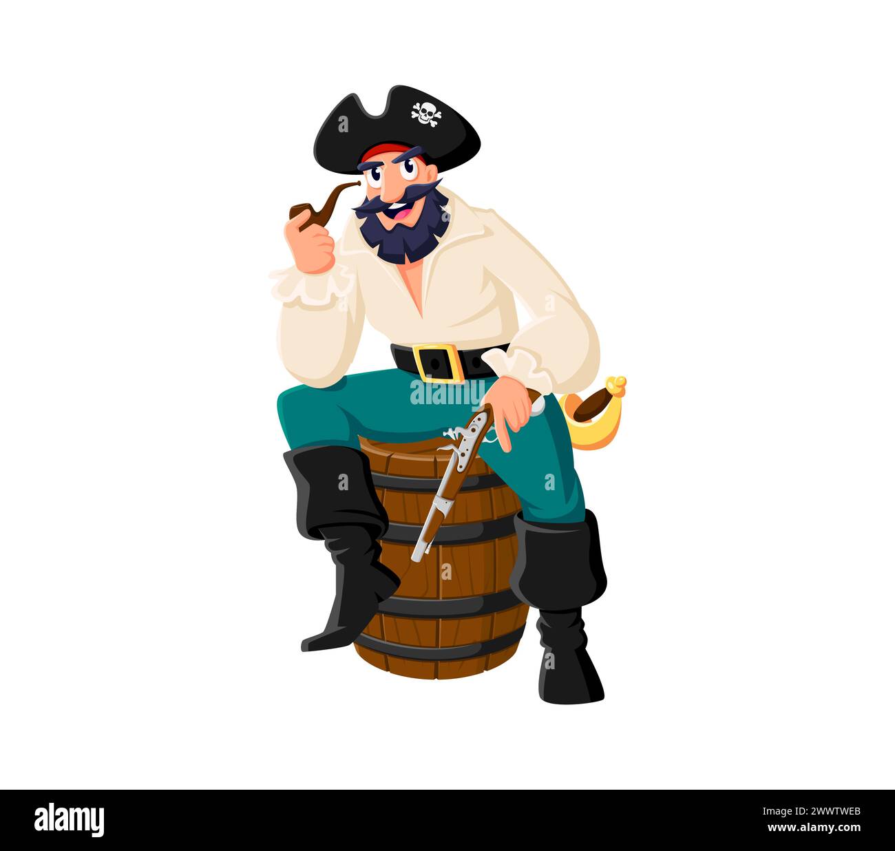 Puffing on a pipe Stock Vector Images - Alamy