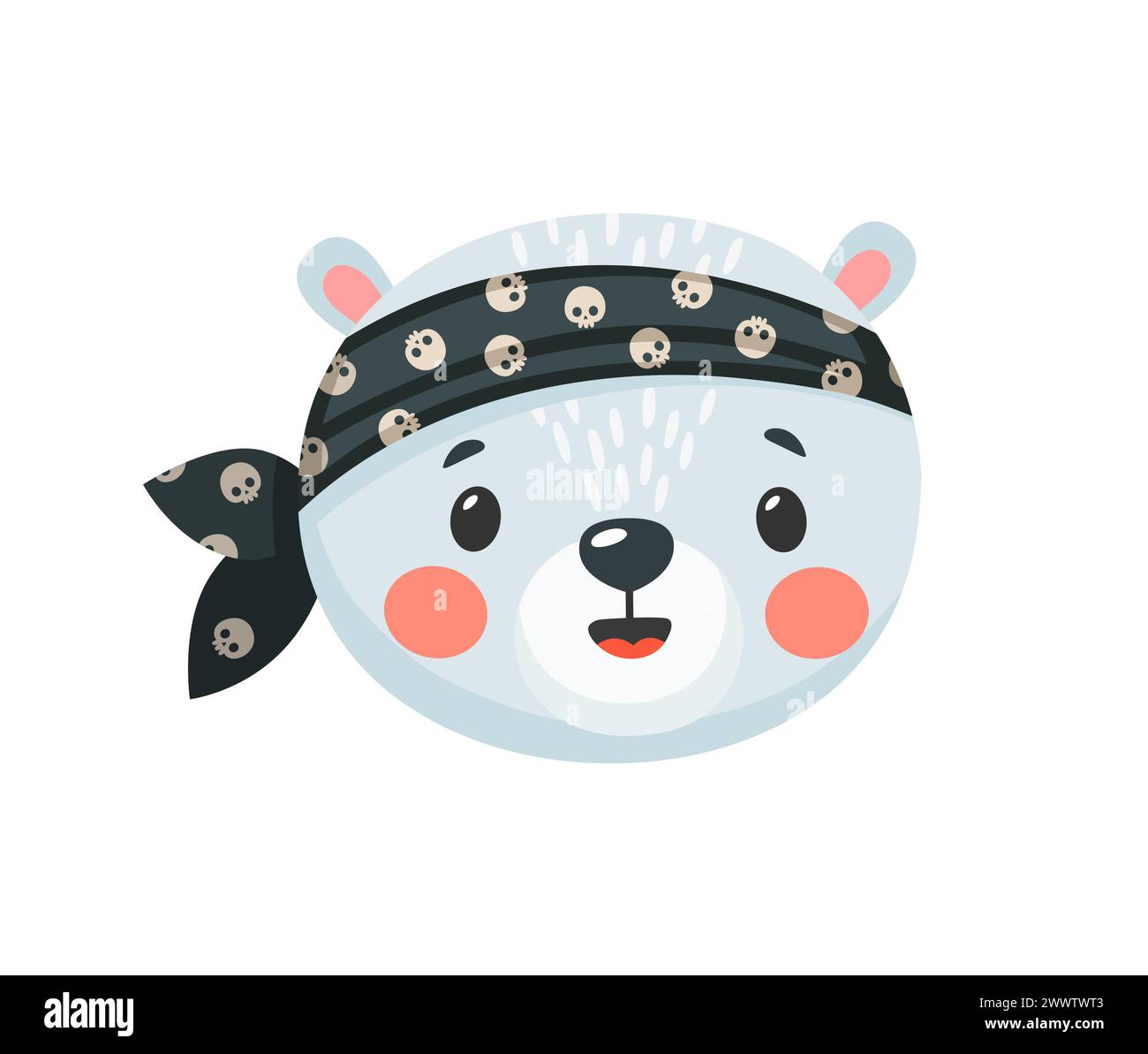 Cartoon polar bear animal pirate and corsair character. Sailor and ...